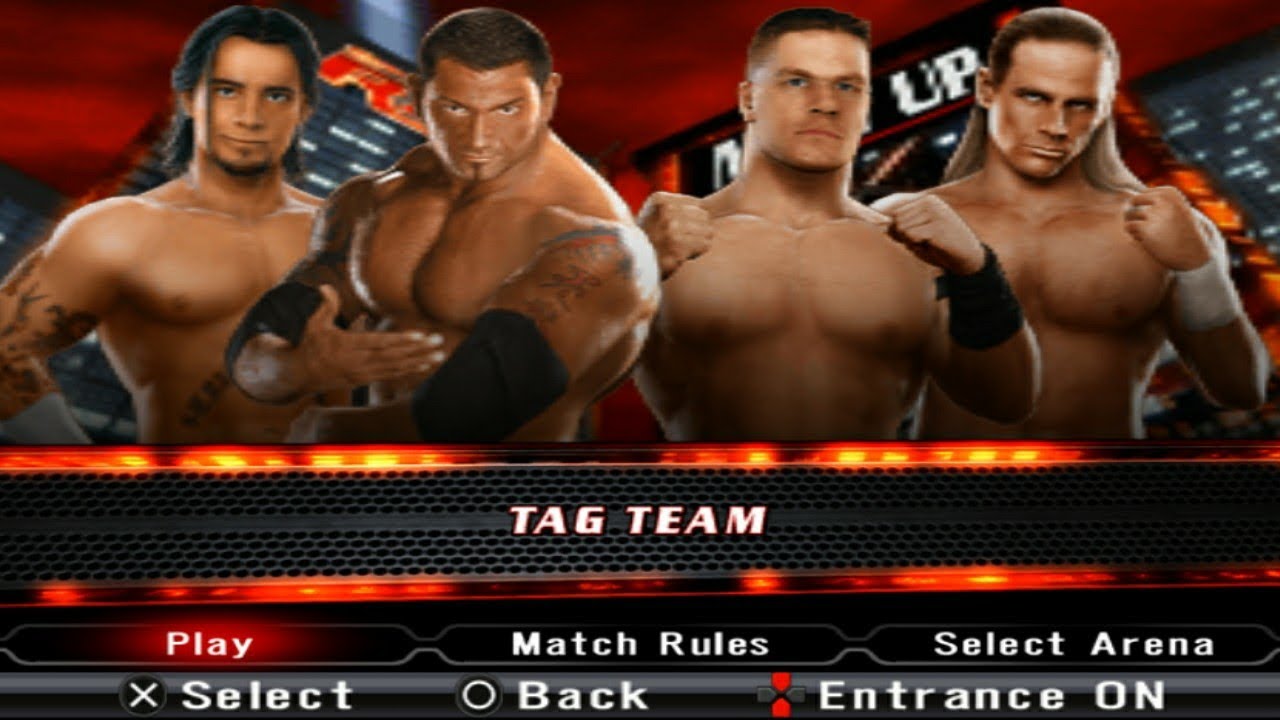 WWE SMACKDOWN VS RAW 2009 CM PUNK & BATISTA VS JOHN CENA & SHAWN ...