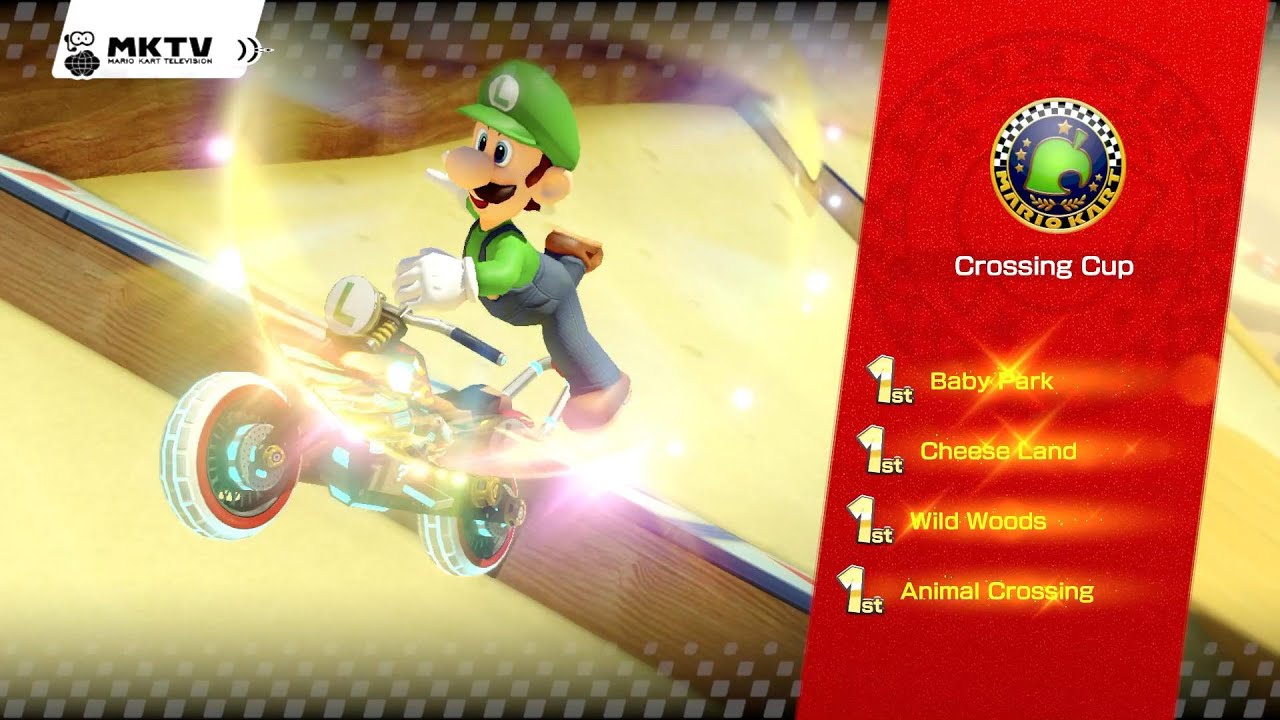 Mario Kart 8 Deluxe - Luigi - Crossing Cup (100cc) - YouTube
