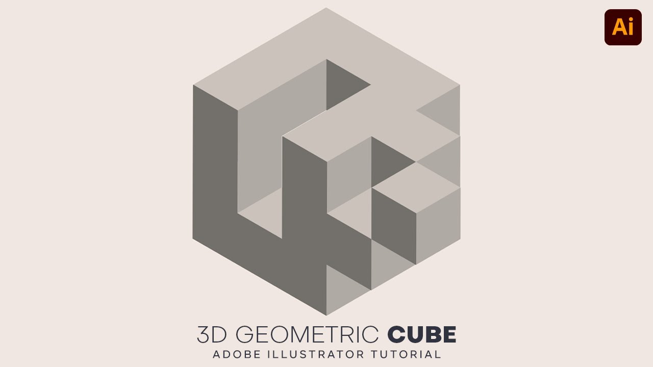 create 3d geometric cube | adobe illustrator tutorial - YouTube