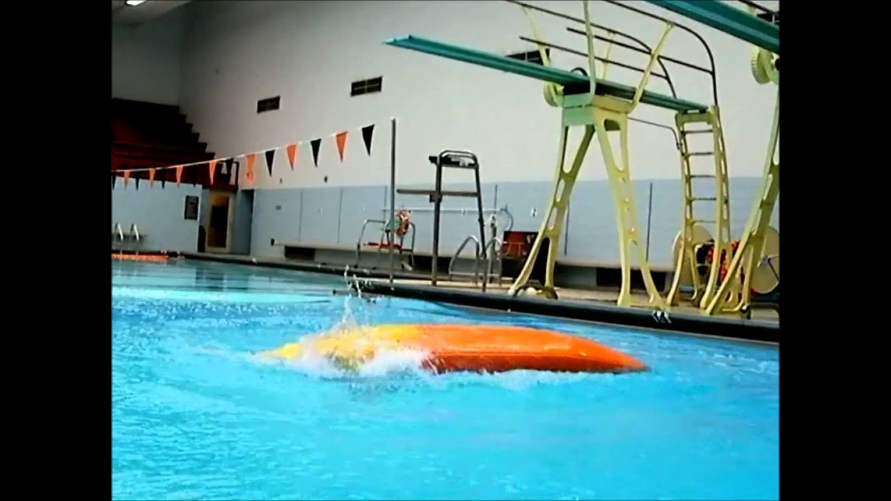 Kayak falls off diving board [original] - YouTube