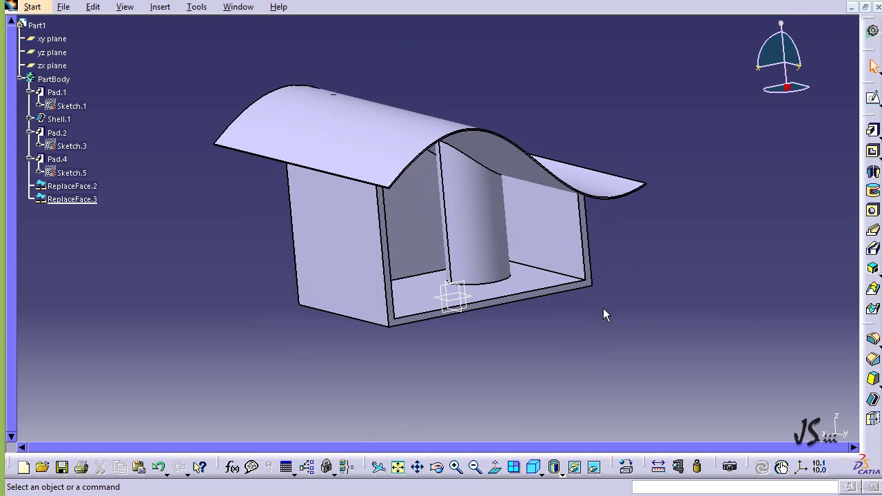 Catia Tutorial : 24 Replace Face and Split - YouTube