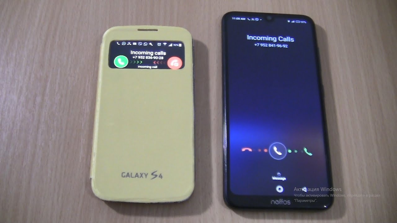 Samsung Galaxy S4 Yellow cover+Neffos Double Incoming call at the Same ...