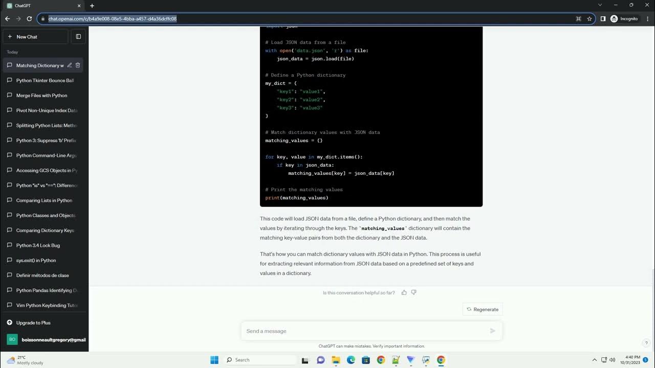 matching dictionary values with the json data in Python - YouTube