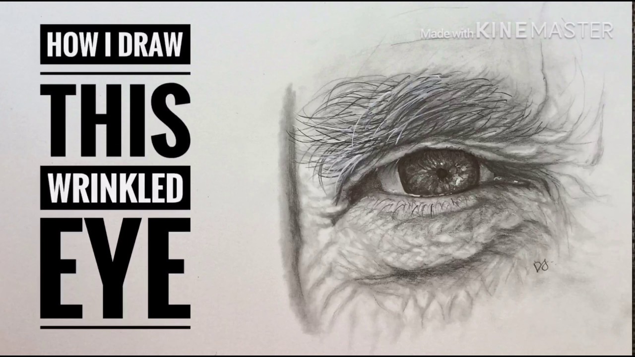 How I draw this wrinkled eye - Not too fast time lapse with tools ...