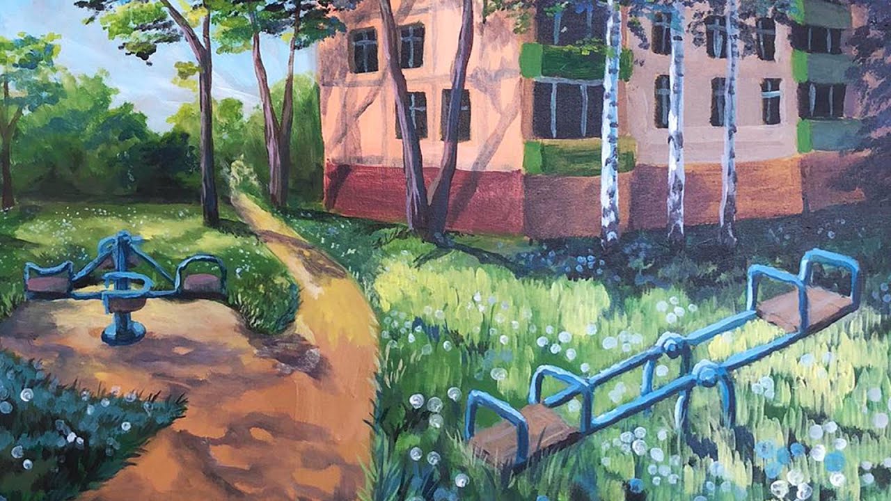 Random Place On Random Day | Acrylic Painting | Time Lapse with ...
