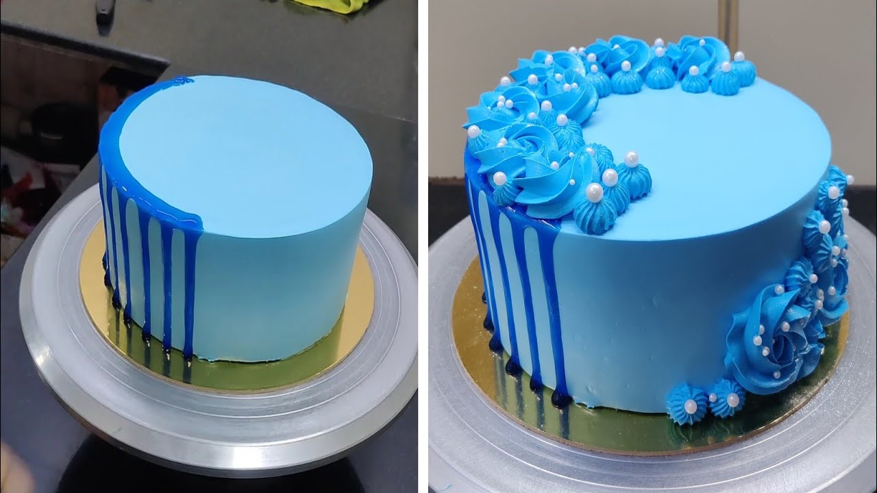 Blue Colour Cake Design Idea | Best Birthday Cake Design Idea | Cake ...