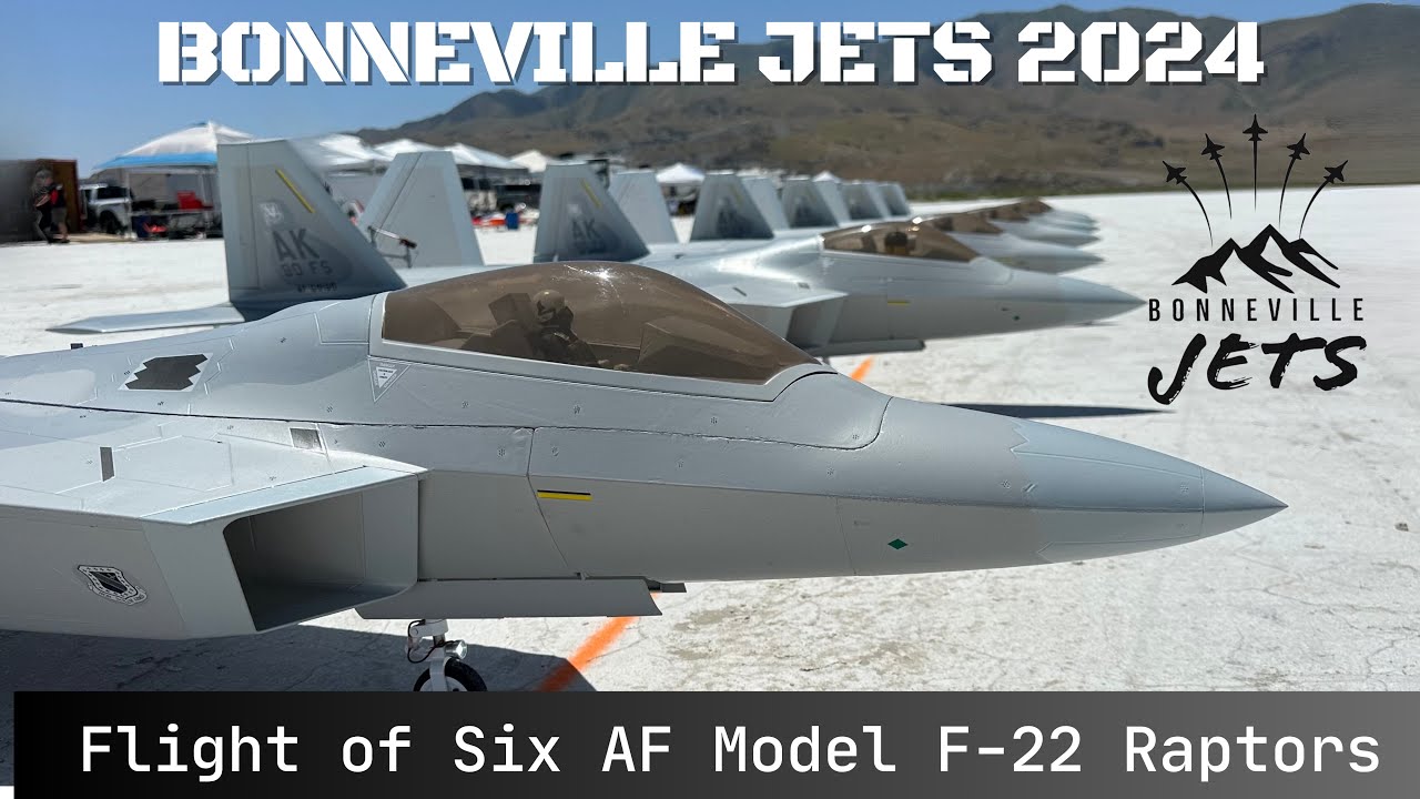 Flight of Six AF Model F-22 Raptors at the Bonneville Jets 2024 event ...