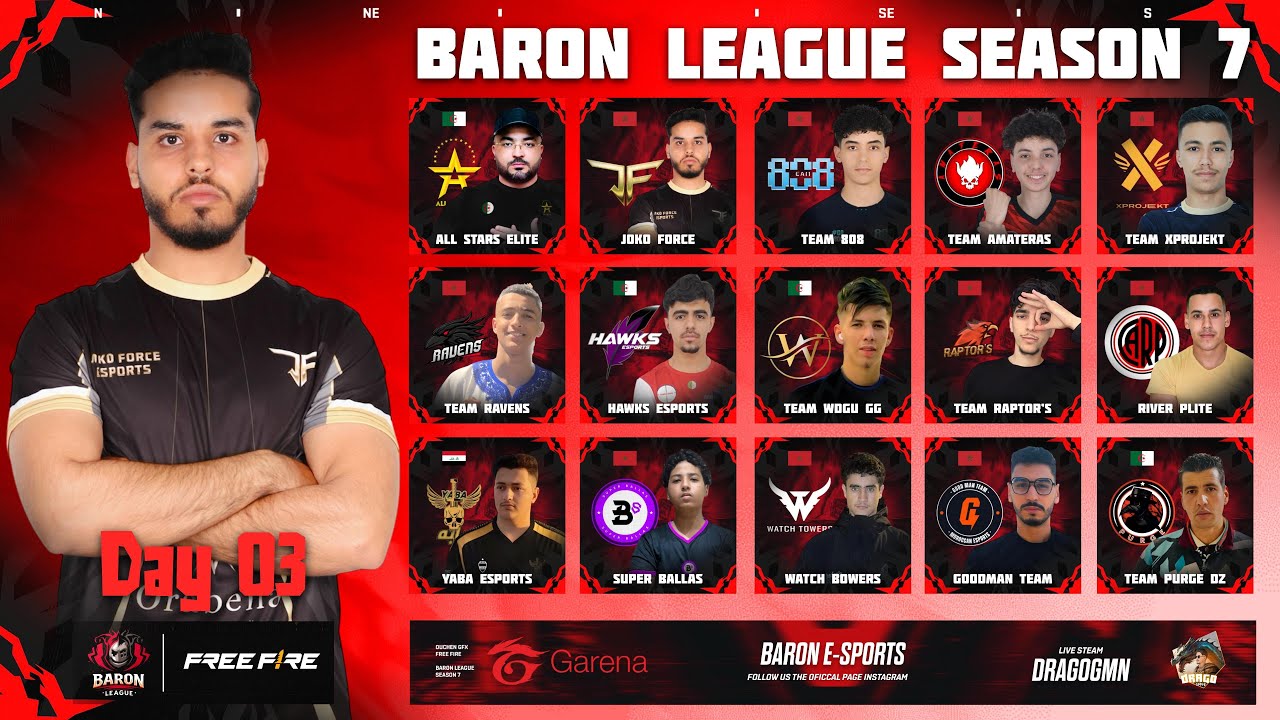 LEAGUE 🔥🔥BARON SEASON 7🇲🇦🇩🇿DAY3🇹🇳🇮🇶 - YouTube