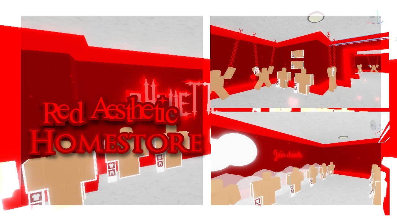 Roblox Studio || Red Aesthetic Homestore || SpeedBuild - YouTube