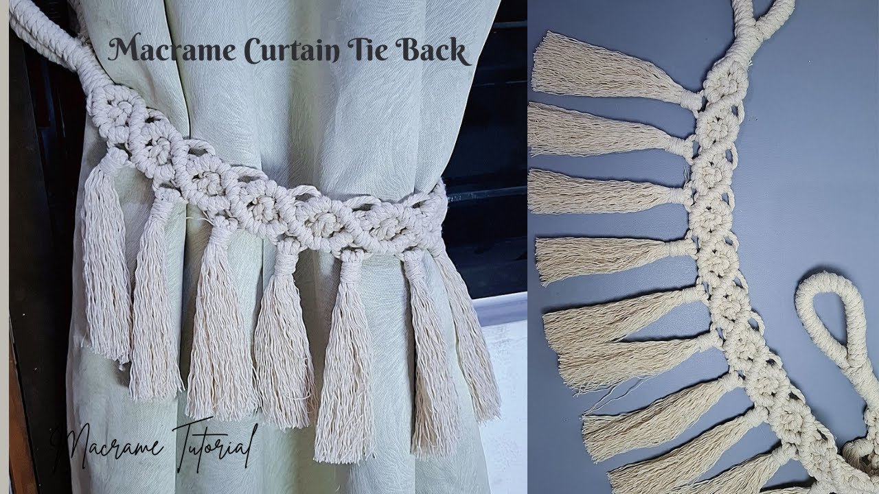 Macrame Curtain Tie Back | Membuat Ikat Gorden Macrame | DIY Macrame Tutorial - YouTube