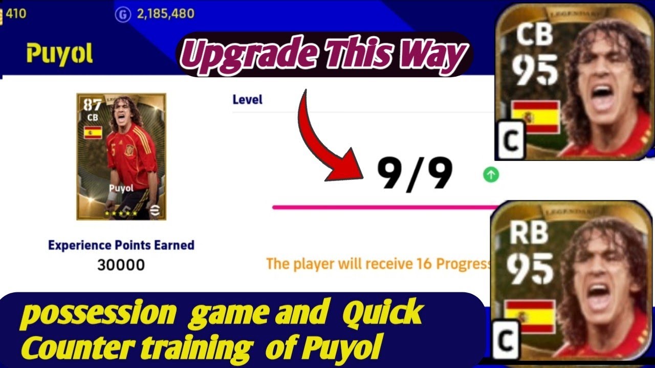 How to Max Puyol Legend card in efootball 2024! How to train Puyol ...