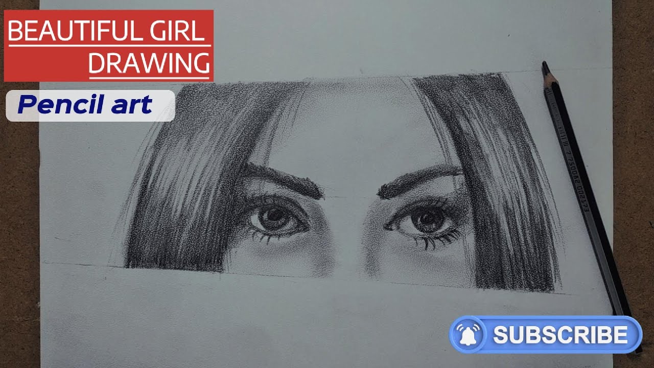 How to draw a beautiful girl | how to do pencil sketch | beautiful eye ...