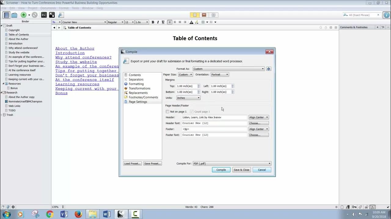 Using Scrivener To Compile Your Book for Print - YouTube