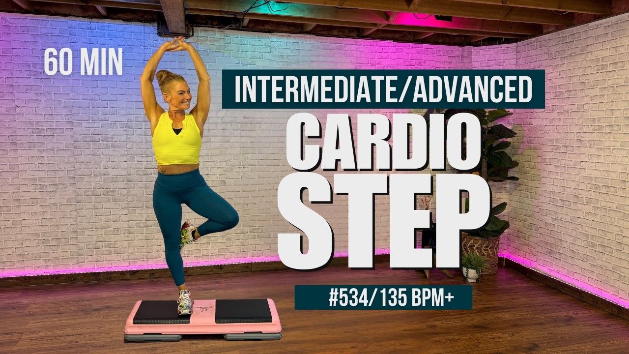 1 Hour - CARDIO STEP Aerobics Workout - Intermediate/Advanced #534 ...