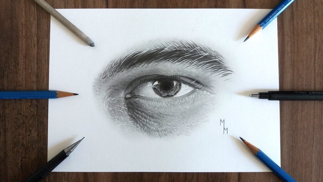 Drawing a Realistic Eye | Speed drawing - YouTube