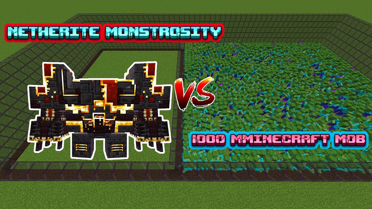 Netherite Monstrosity VS 1000 Minecraft Mobs | Minecraft Mob Battle ...