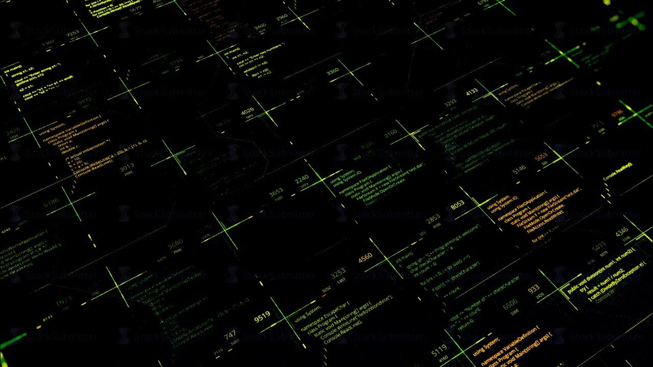 Hacker attack detected on black screen. Animation. Abstract computer ...