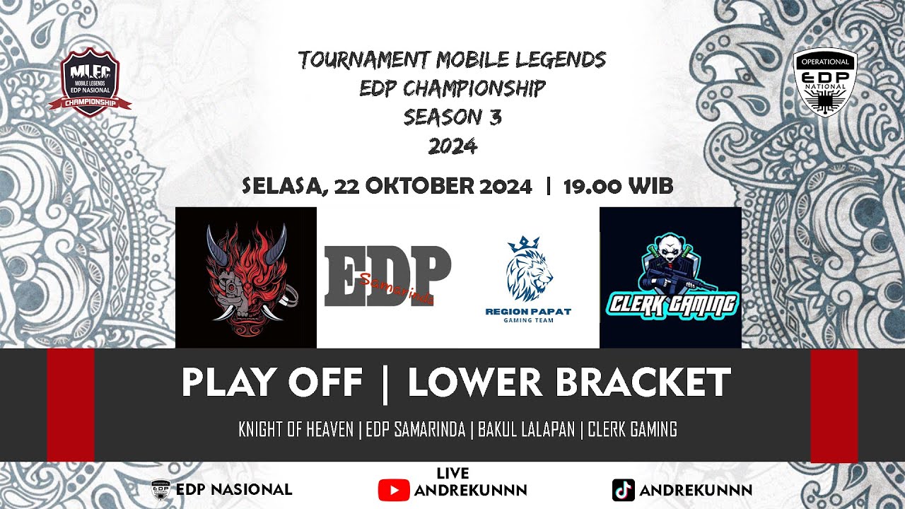 🔴 LIVE | MLEC ID S3 | PLAY OFF | UPPER BRACKET | MATCH 17 DAN 18 | EDP ...