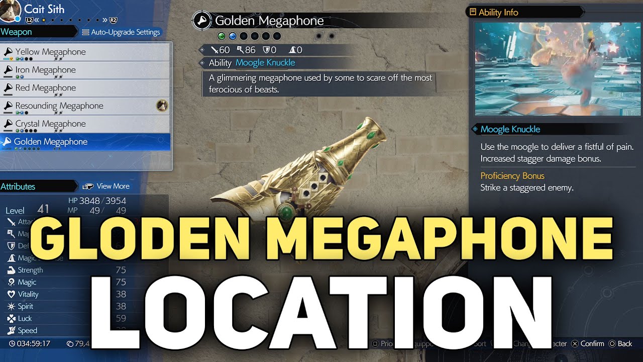 FF7 Rebirth - Golden Megaphone Weapon Location (Cait Sith Weapon) - YouTube