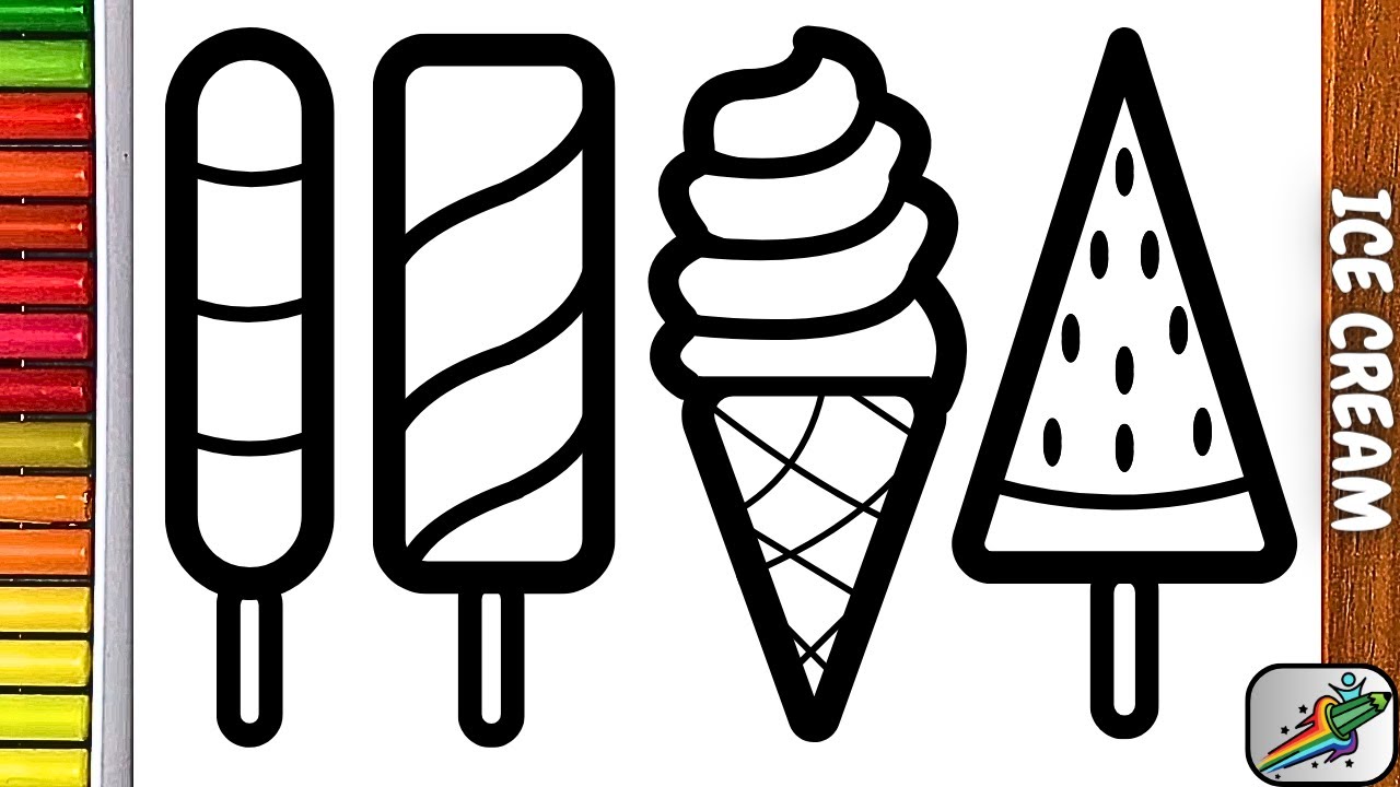 How To Draw Ice Cream For Kids and Toddlers | Ice Cream Drawing - YouTube