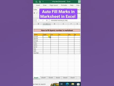 auto fill marks in marksheet in Advance Excel #shortcuttrick #exceltips ...