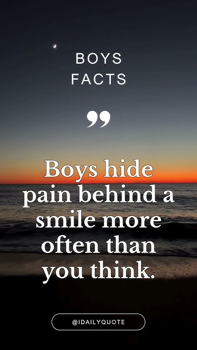 Boys hide pain behind a smile more often than you think.😢 - YouTube