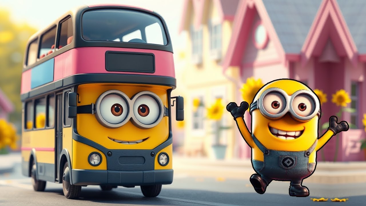 Wheels on the Bus featuring Minions | Minion Nursery Rhyme | Kids Songs ...