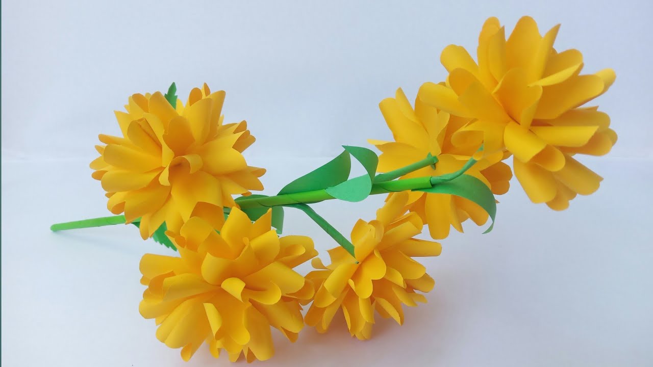 Kagaj Phool Banana / Flower Making Tutorial / Flower Sticks Home Decor ...