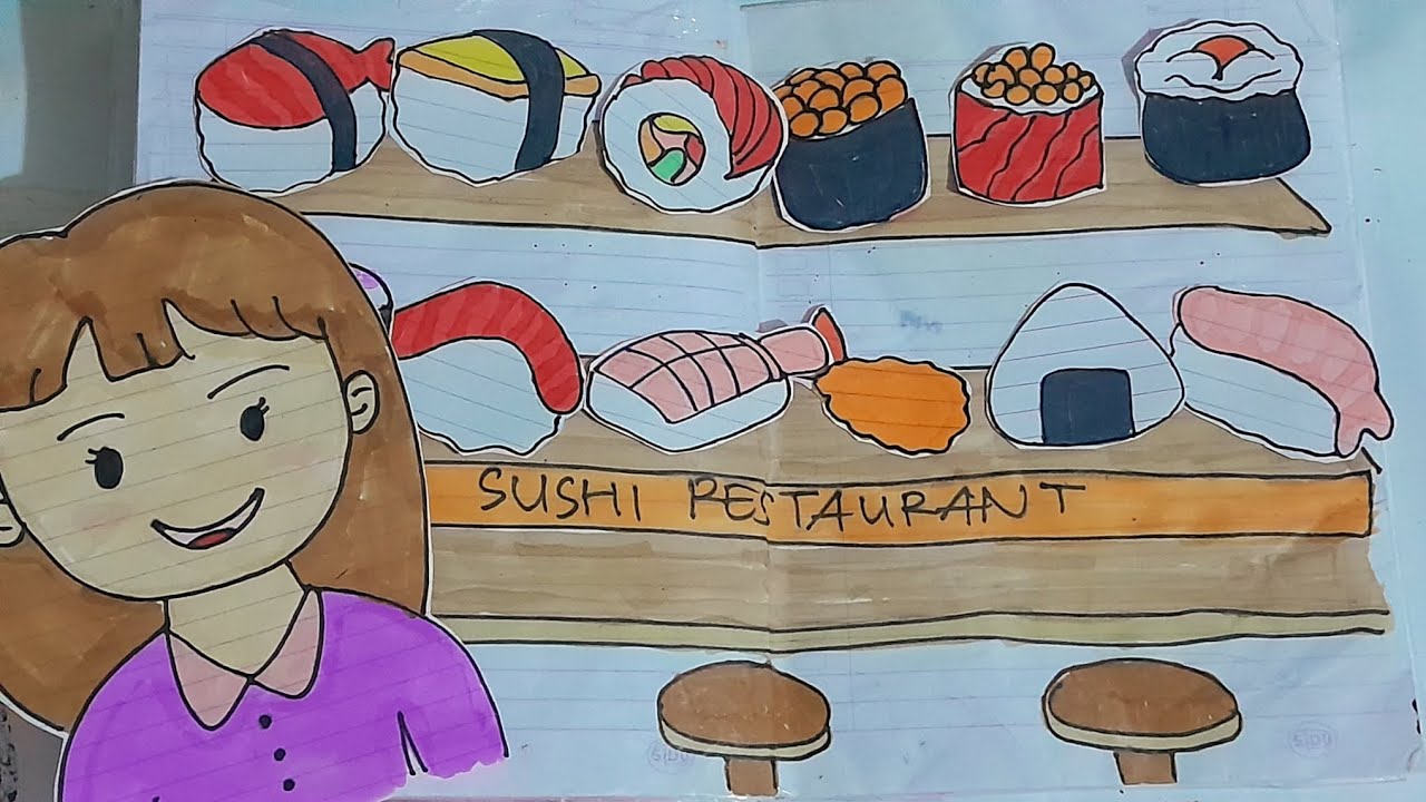 [paperdoll] BERMAIN DAN MEMBUAT RESTORAN SUSHI BONEKA KERTAS | MAKE ...