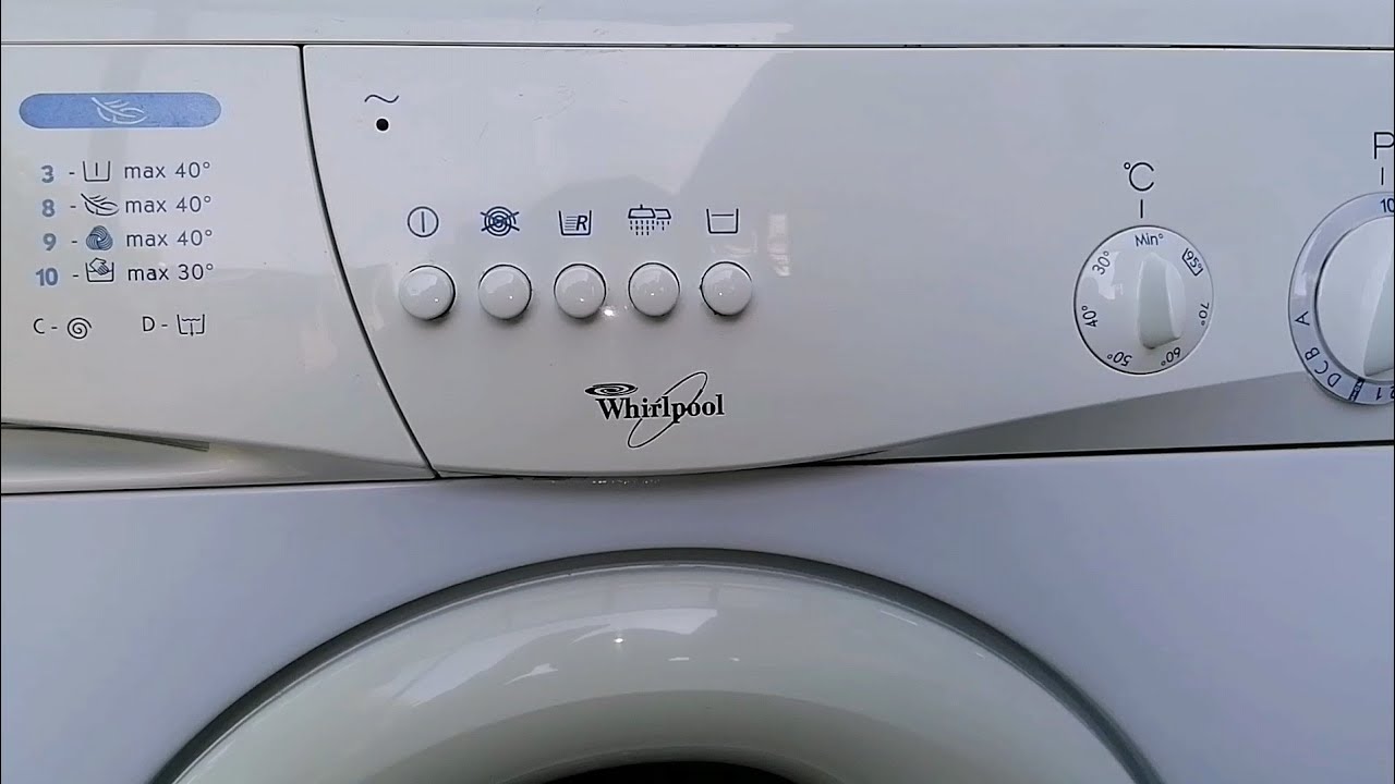 Whirlpool washing machine programs button - YouTube