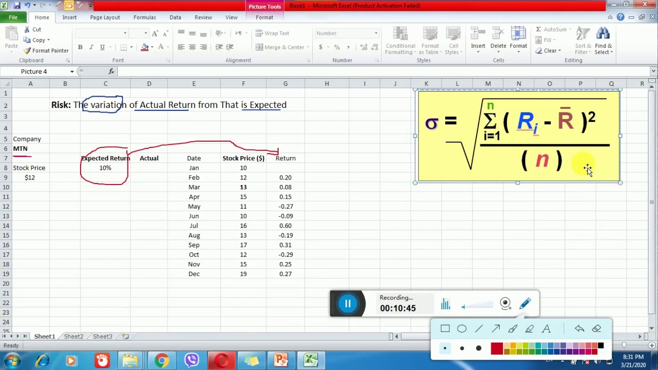 Computing Risk (Standard Deviation) Financial Management 1st Lecture ...