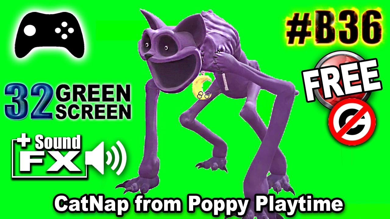 CatNap from Poppy playtime Green Screen 3D - YouTube