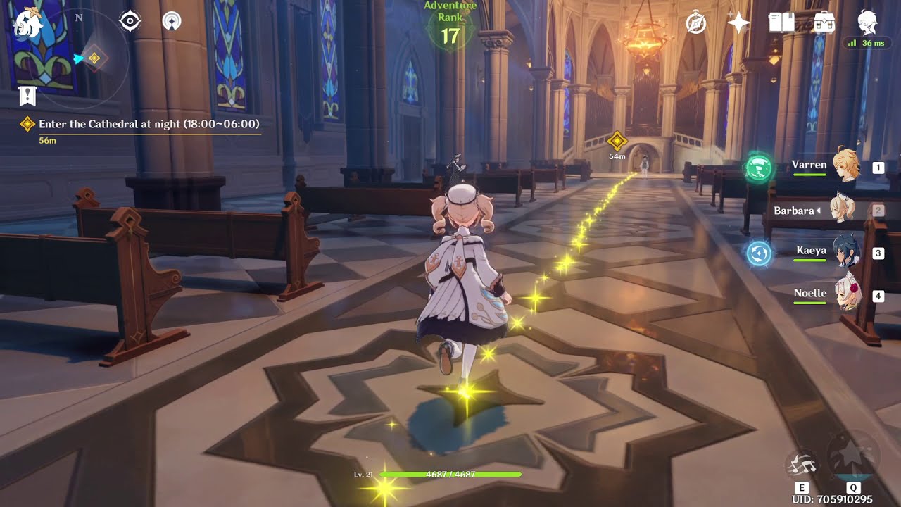 Enter the Cathedral at night Genshin Impact Quest - YouTube