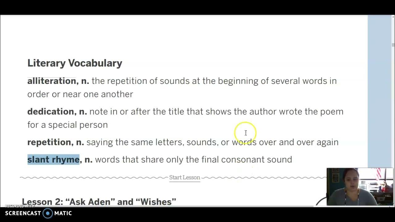 4th Grade CKLA ELA - Unit 3 Lesson 2 Poetry: "Ask Aden" & "Wishes ...