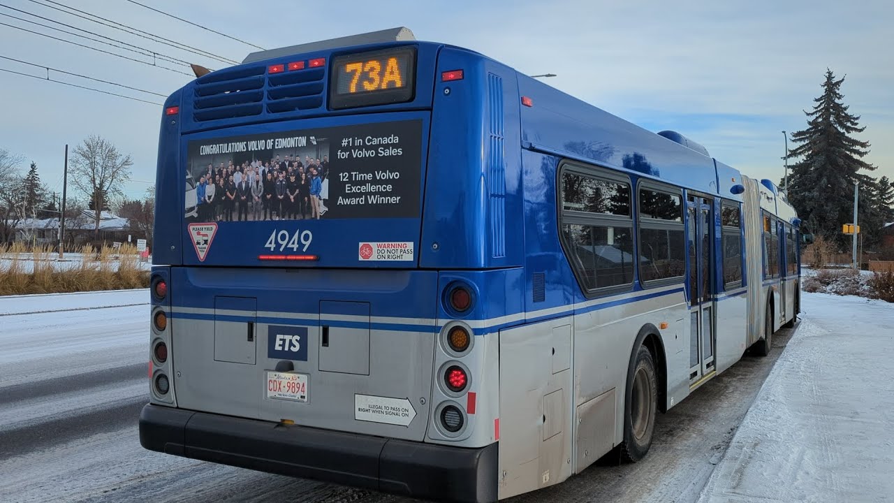 ETS Bus 2019/20 New Flyer XD60 #4949 On 73A Millwoods Via 95th Ave ...