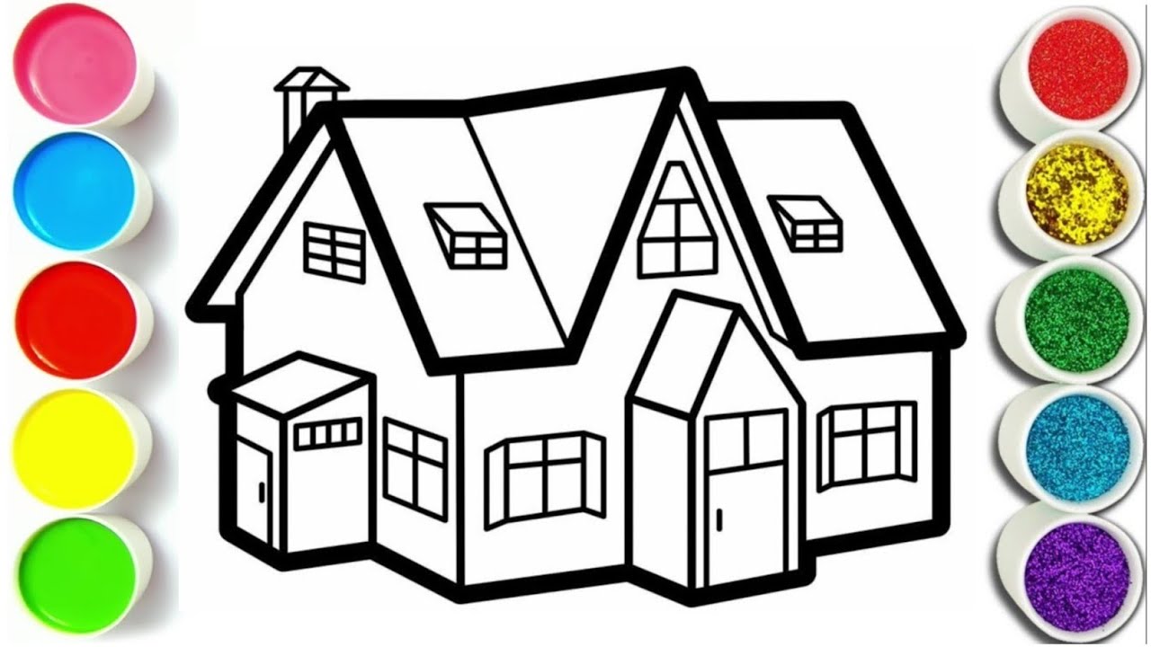 How to draw a 3D house for Children step by step | 3D House Drawing ...