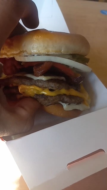 Dairy Queen triple cheeseburger large fries and large Dr Pepper - YouTube