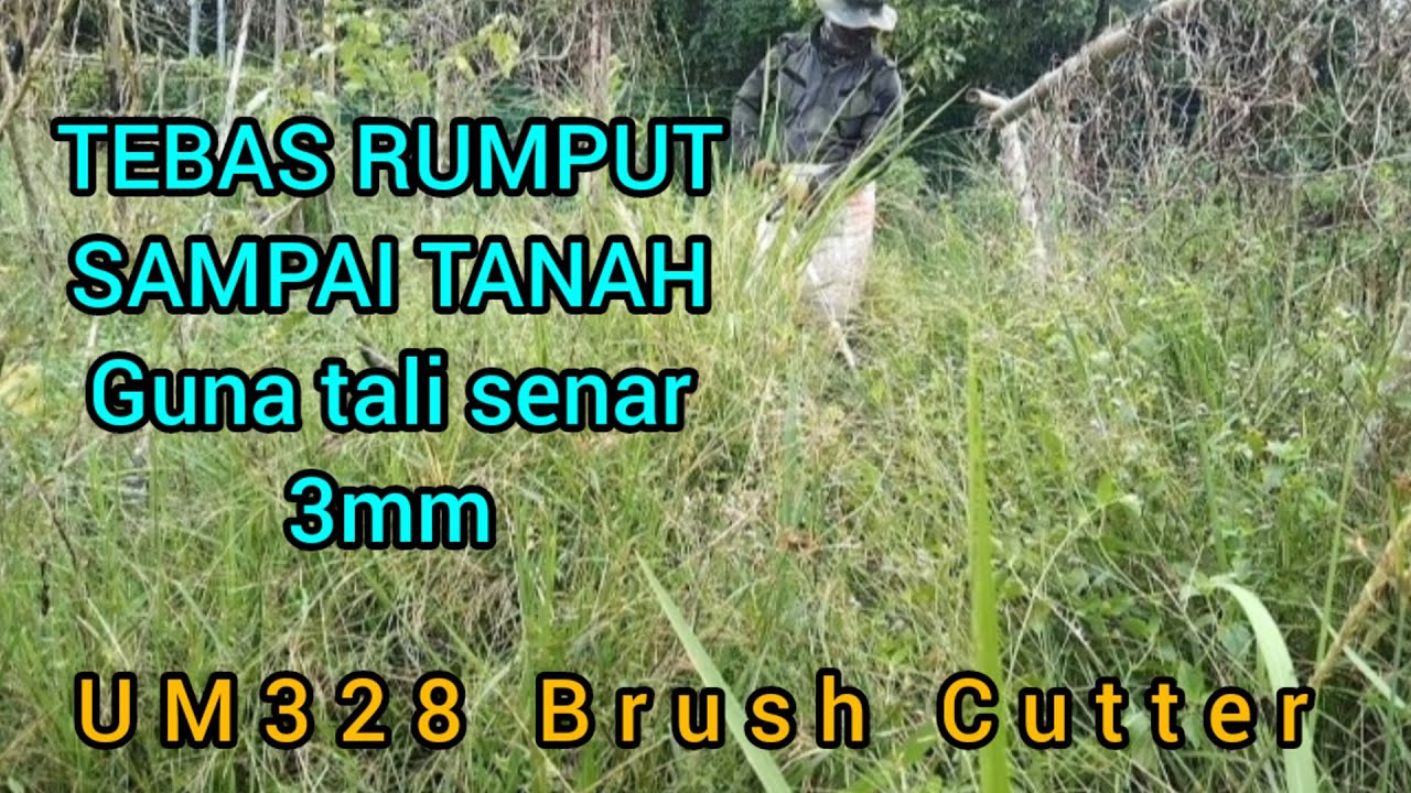 Part 2~Tebas rumput sampai tanah guna mesin rumput murah ~ guna tali ...
