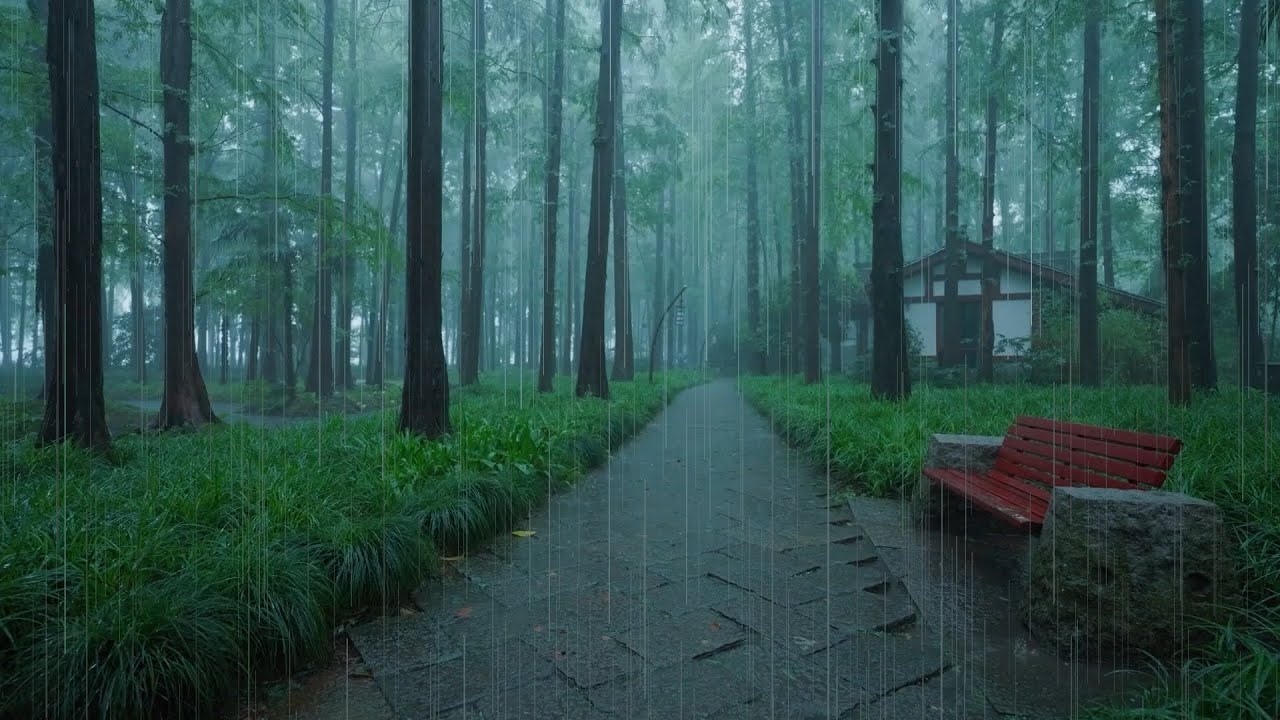 The beautiful park is raining(1) , sleep, relax, meditate, study, work ...