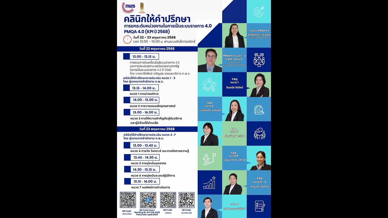 คลินิกให้คำปรึกษา การยกระดับหน่วยงานในการเป็นระบบราชการ 4.0 PMQA 4.0 ...