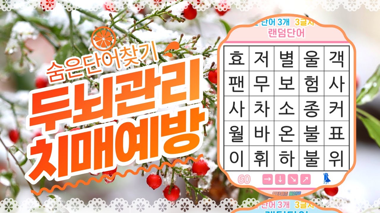 2024 무료 치매 예방 프로젝트 숨은단어찾기 치매예방 퀴즈 초성퀴즈 단어퀴즈 두뇌운동 뇌건강 치매테스트
