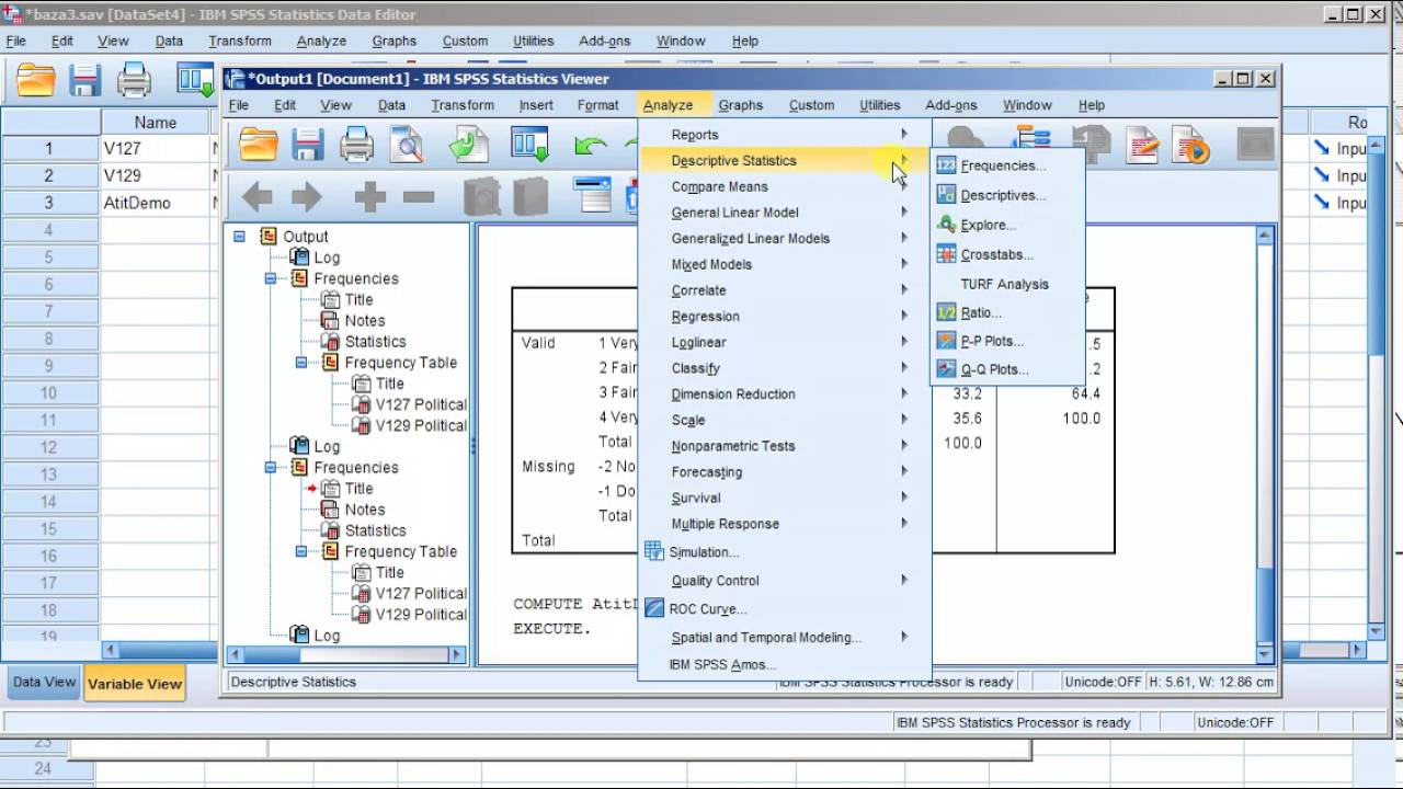 Compute - suma v2 (IBM® SPSS® Statistics software ("SPSS")) - YouTube