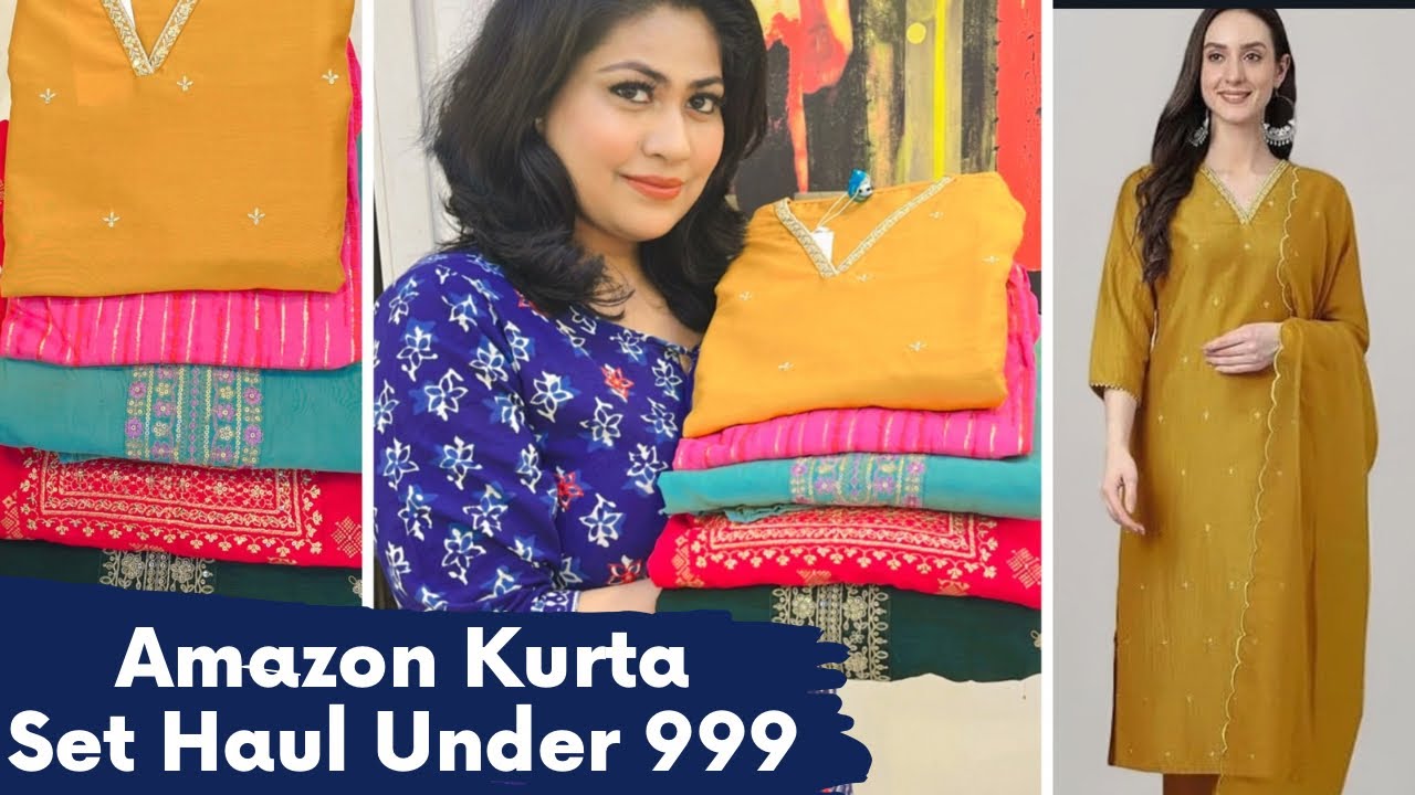 Amazon kurta set haul | Party wear kurta set | Kurta set under 999 ...