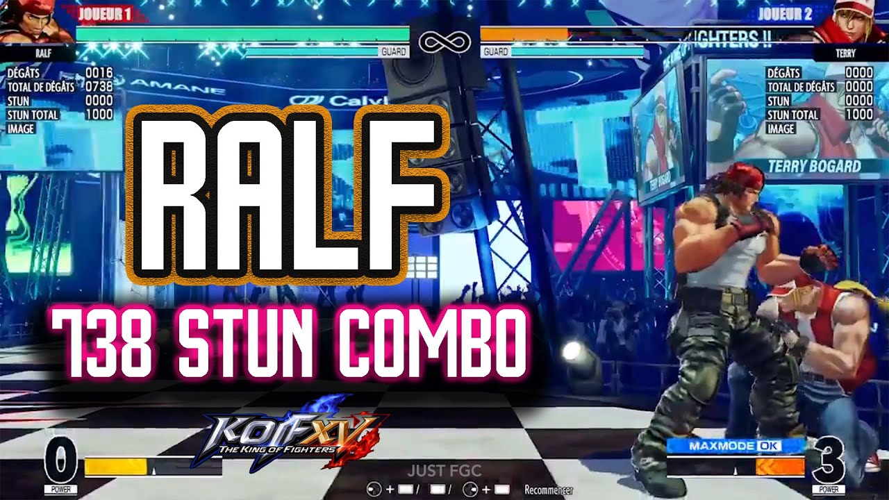 【KOF XV】Ralf stun combo 738 damage - KOF 15 combos - YouTube