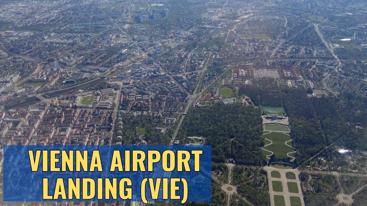 View of Approach and Landing at Vienna VIE Airport Austria 4K April ...