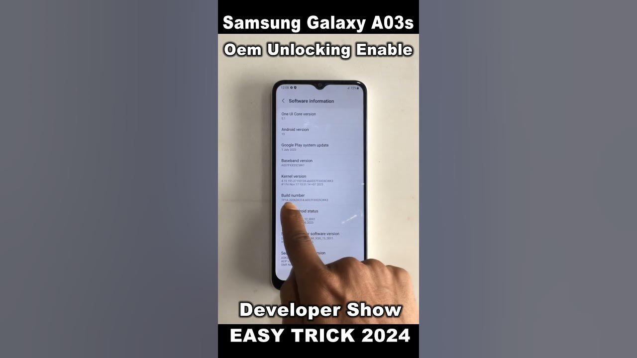 Samsung Galaxy A03s Oem Unlocking Enable / Developer Show🔥Samsung A03s ...