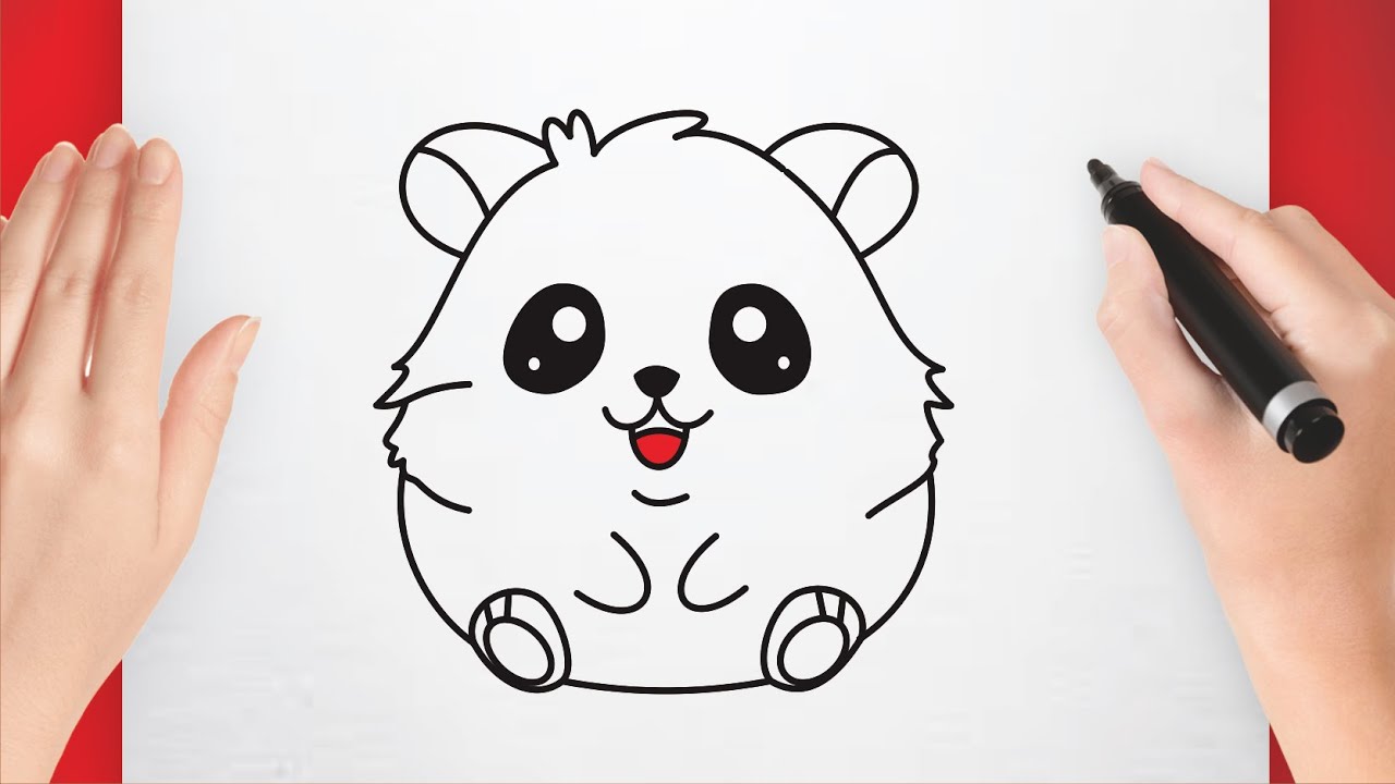 how to draw a cute hamtaro step by step - YouTube