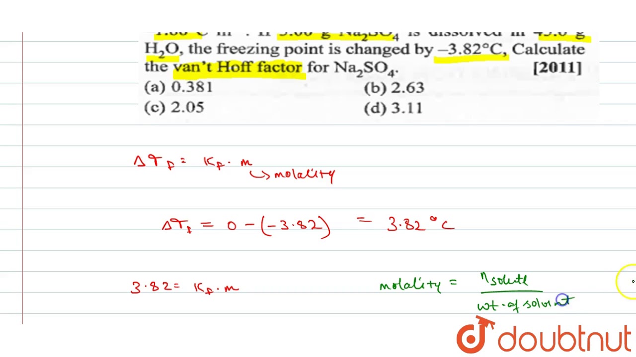 Freezing Point Depression Constant