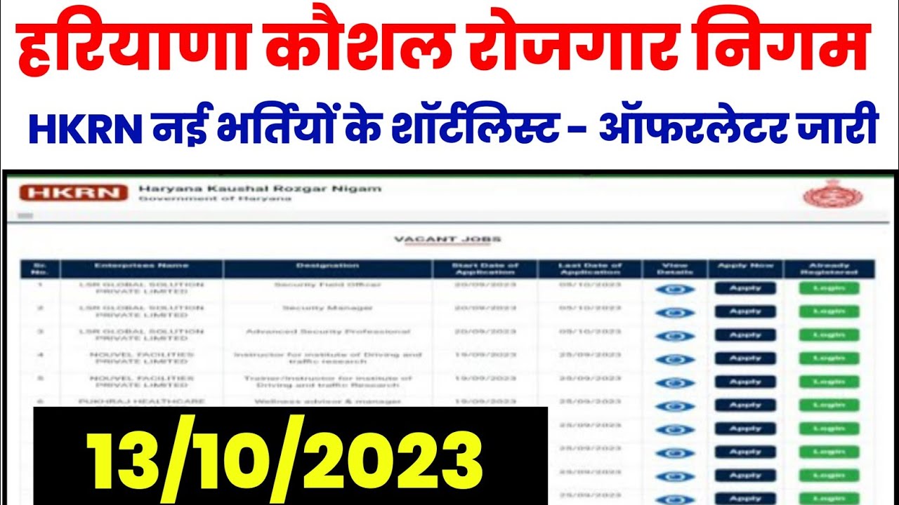 HKRN Offer Letter | Hkrn new update | Hkrn new update today | Haryana ...
