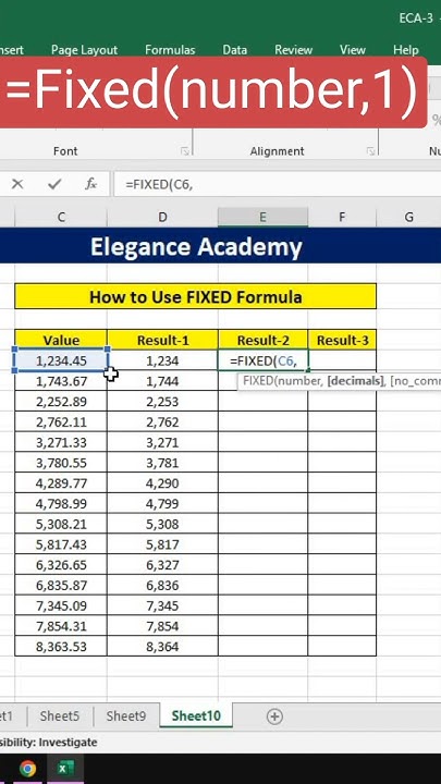 How to use Fixed Formula in Excel #excel #msexcel #eleganceacademy #tricks #shorts #shortsvideo ...